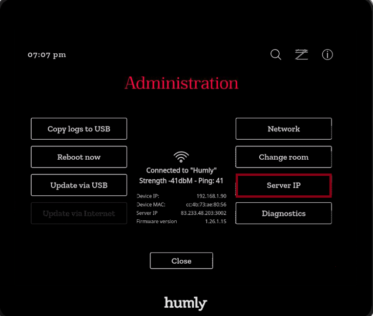 How to disconnect a Humly room display from Humly control panel.