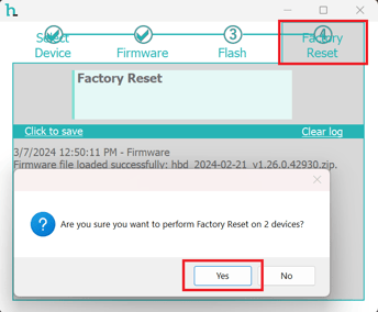 Perform Firmware Reset on Humly Booking Device